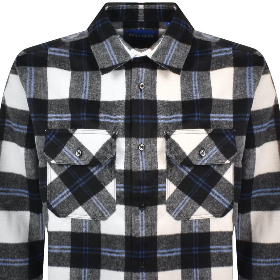 HUGO Blue Ebolt Overshirt White | Mainline Menswear